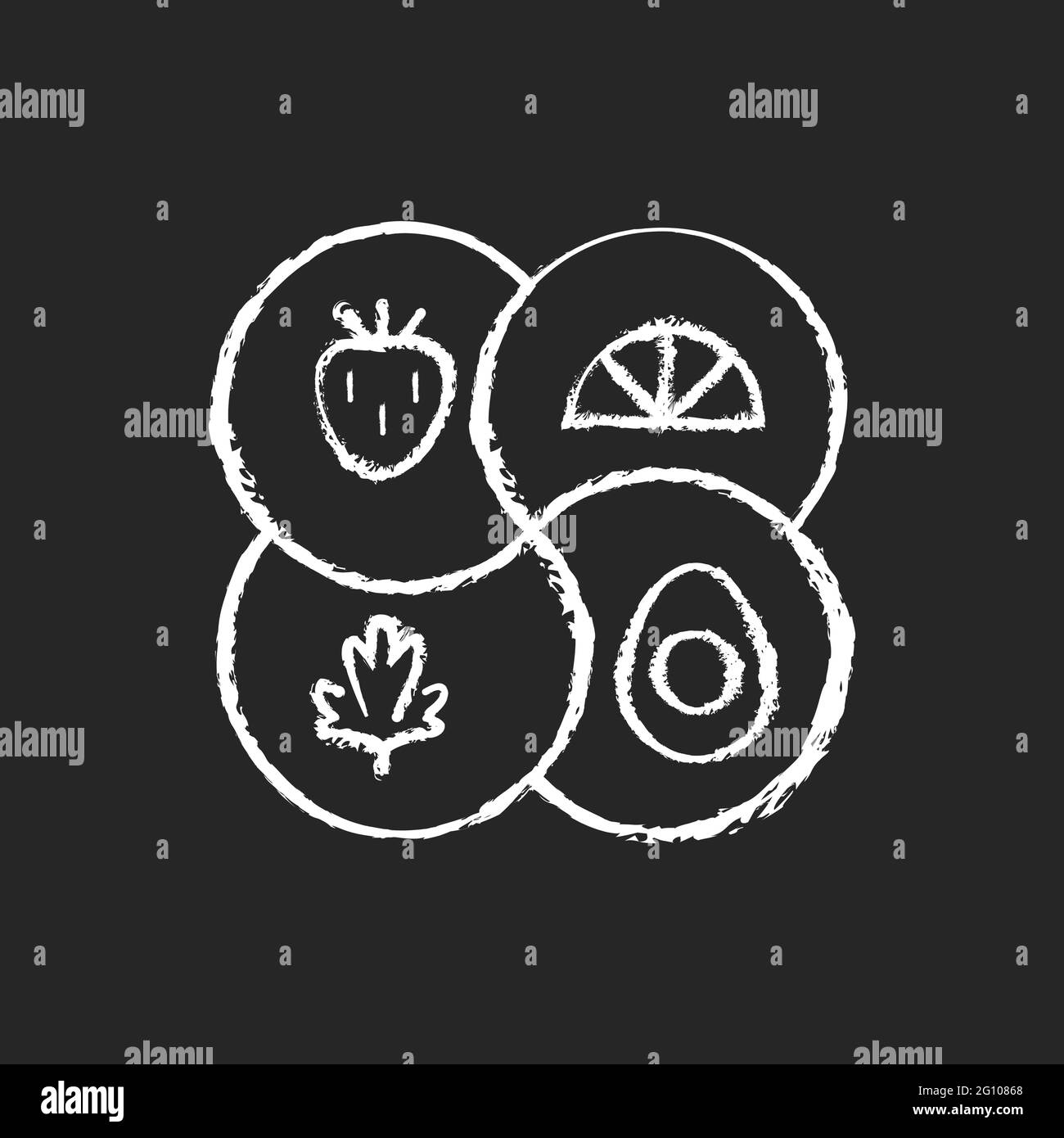 Sectional plate chalk white icon on dark background Stock Vector Image ...