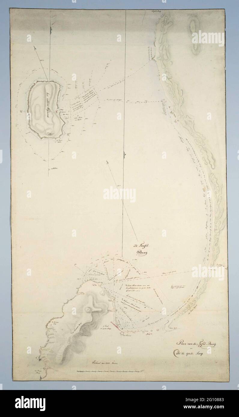 Map of Table Bay and Robben Island. Disclosed by means of a guide map ...