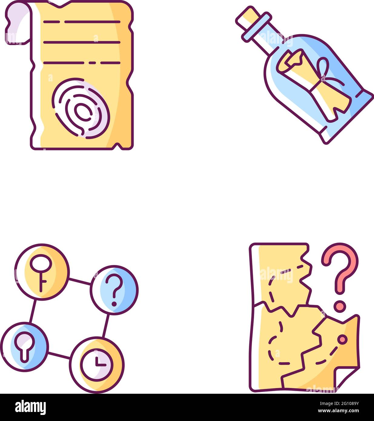 Mystery quest RGB color icons set Stock Vector Image & Art - Alamy