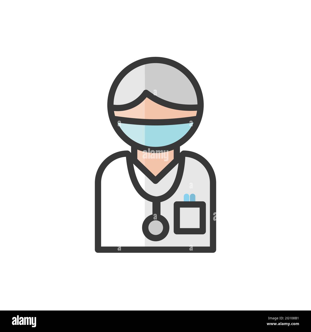 Male doctor avatar with mask. Medicine services character. Profile user ...