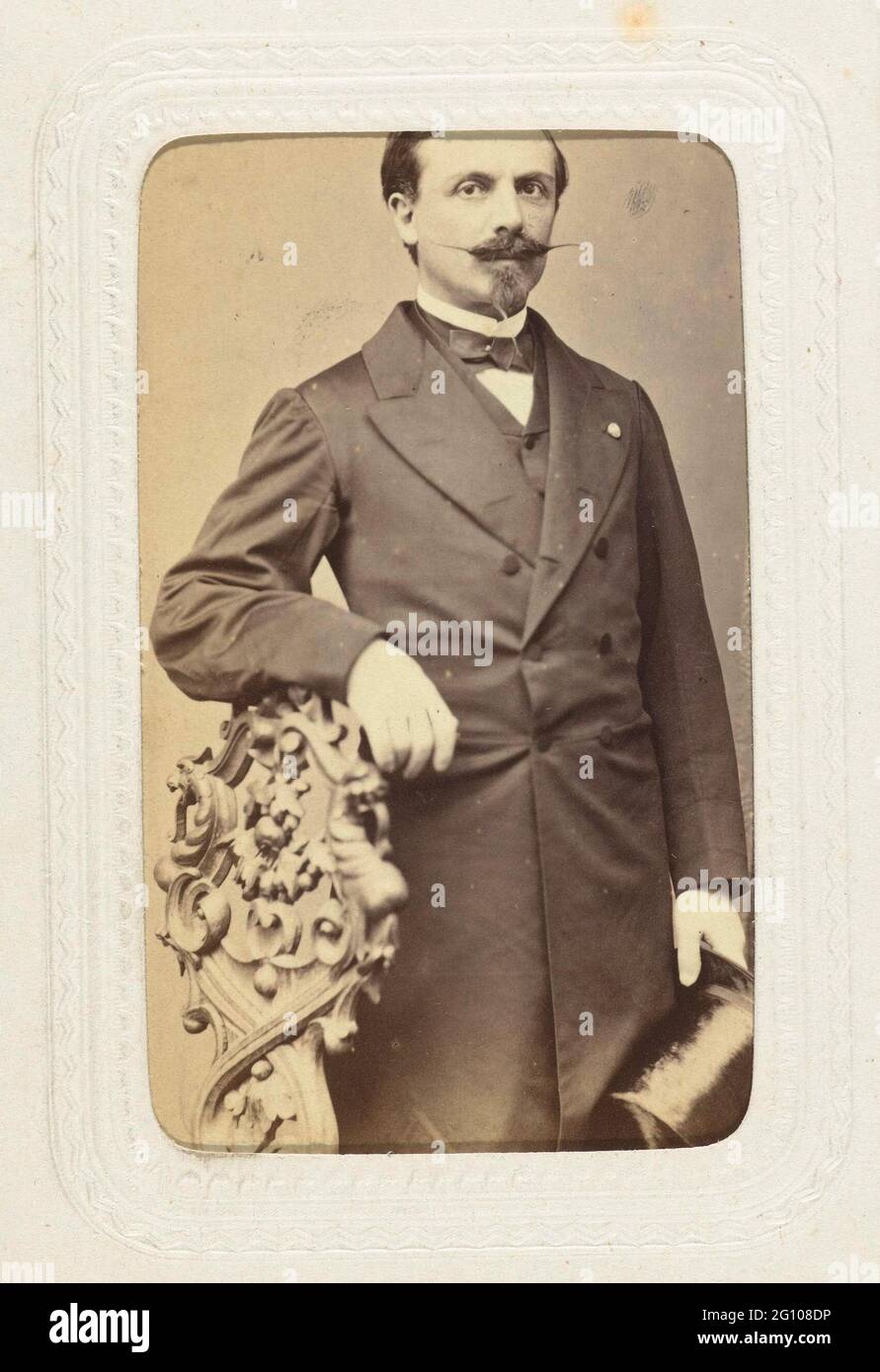 Studio portrait of a man with a twisted mustache and a shot Stock Photo ...