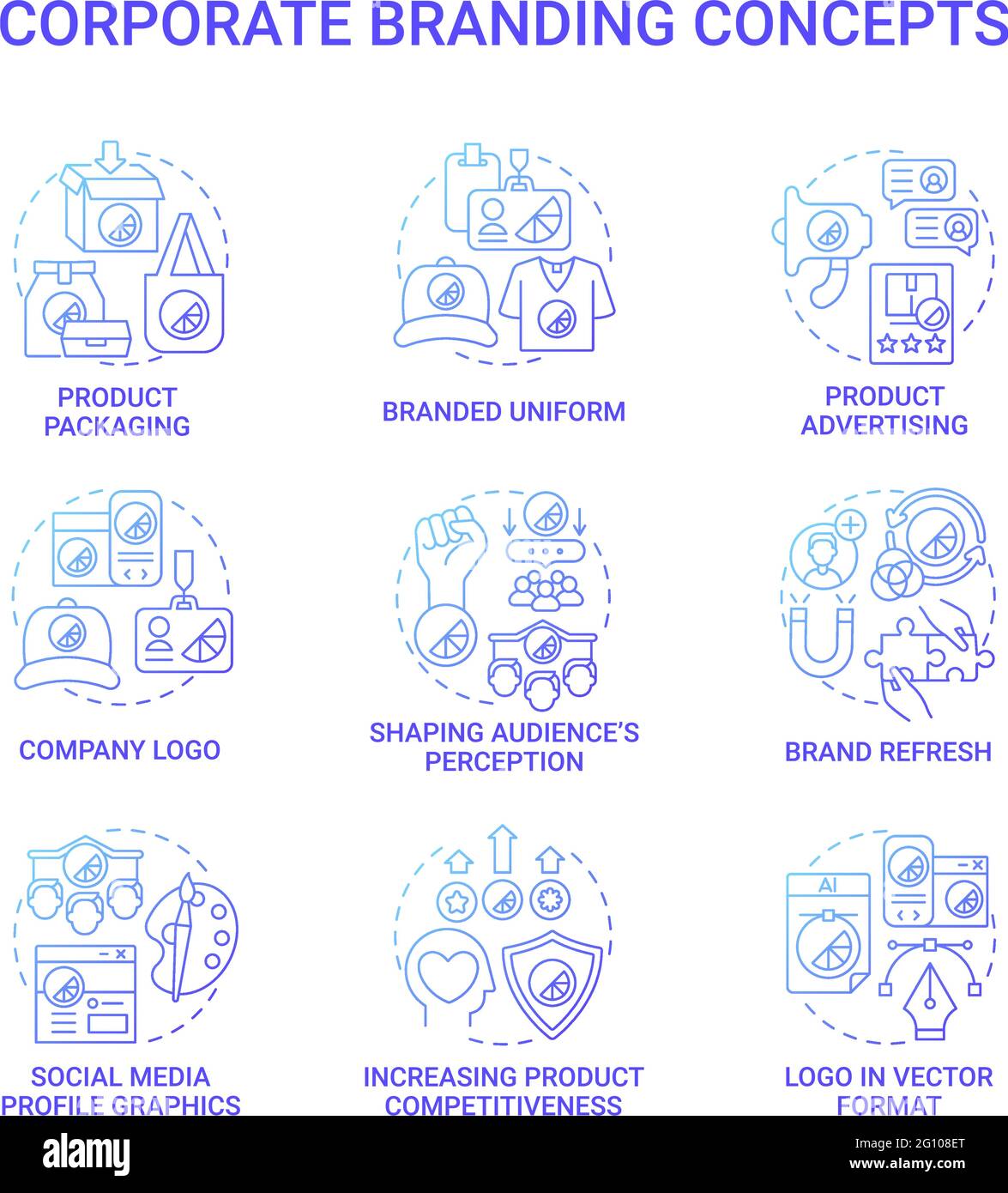 Corporate branding concept icons set Stock Vector Image & Art - Alamy
