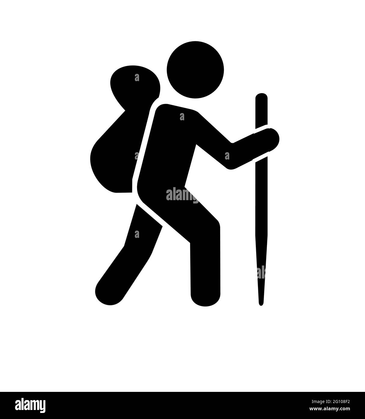 Hiker silhouette black Stock Vector Images - Alamy