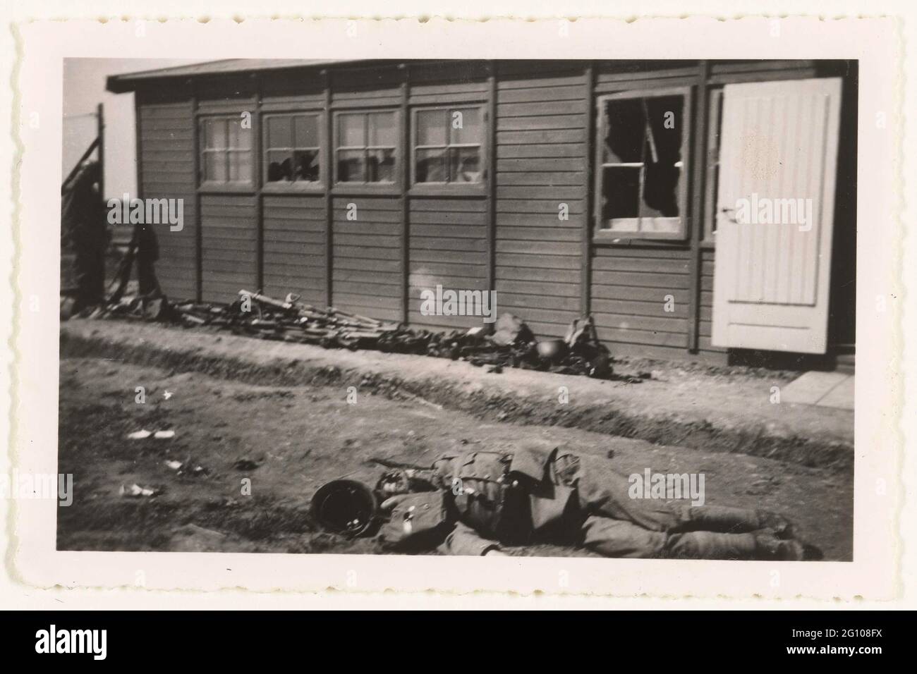 Dead Dutch soldier for a barrack. A dead Dutch soldier lies for a ...