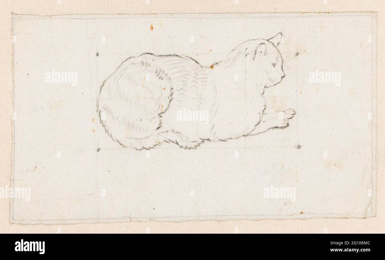 Schematic drawing of a seated cat Stock Photo - Alamy