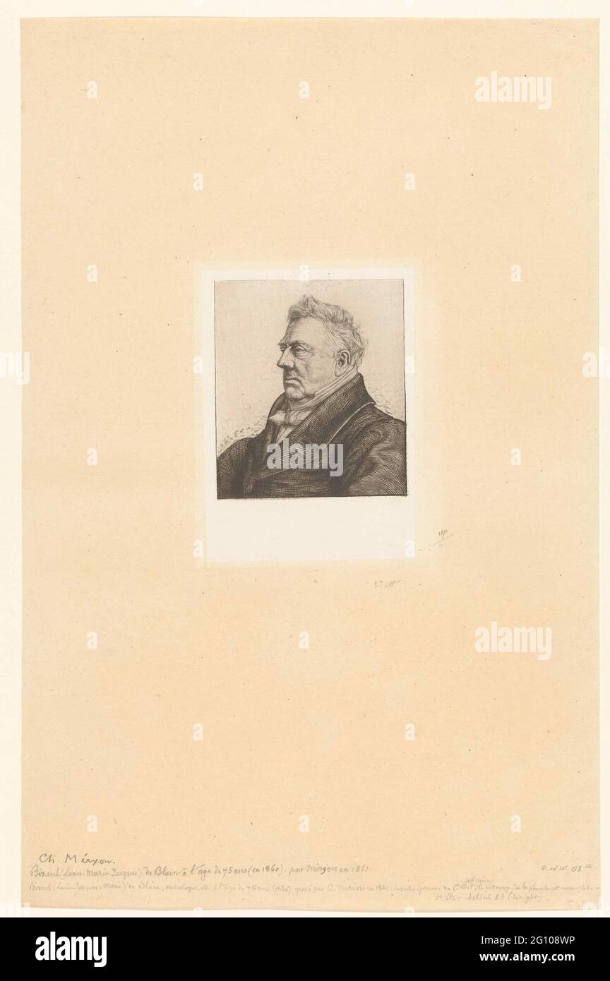 Portrait of archaeologist Louis Jacques Marie Bianzeul; Louis Jacques ...