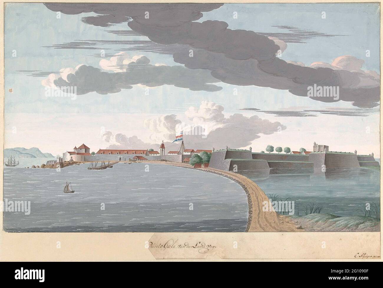 Seen Fort Galle on Ceylon, from the land side; Piento Gale from the ...