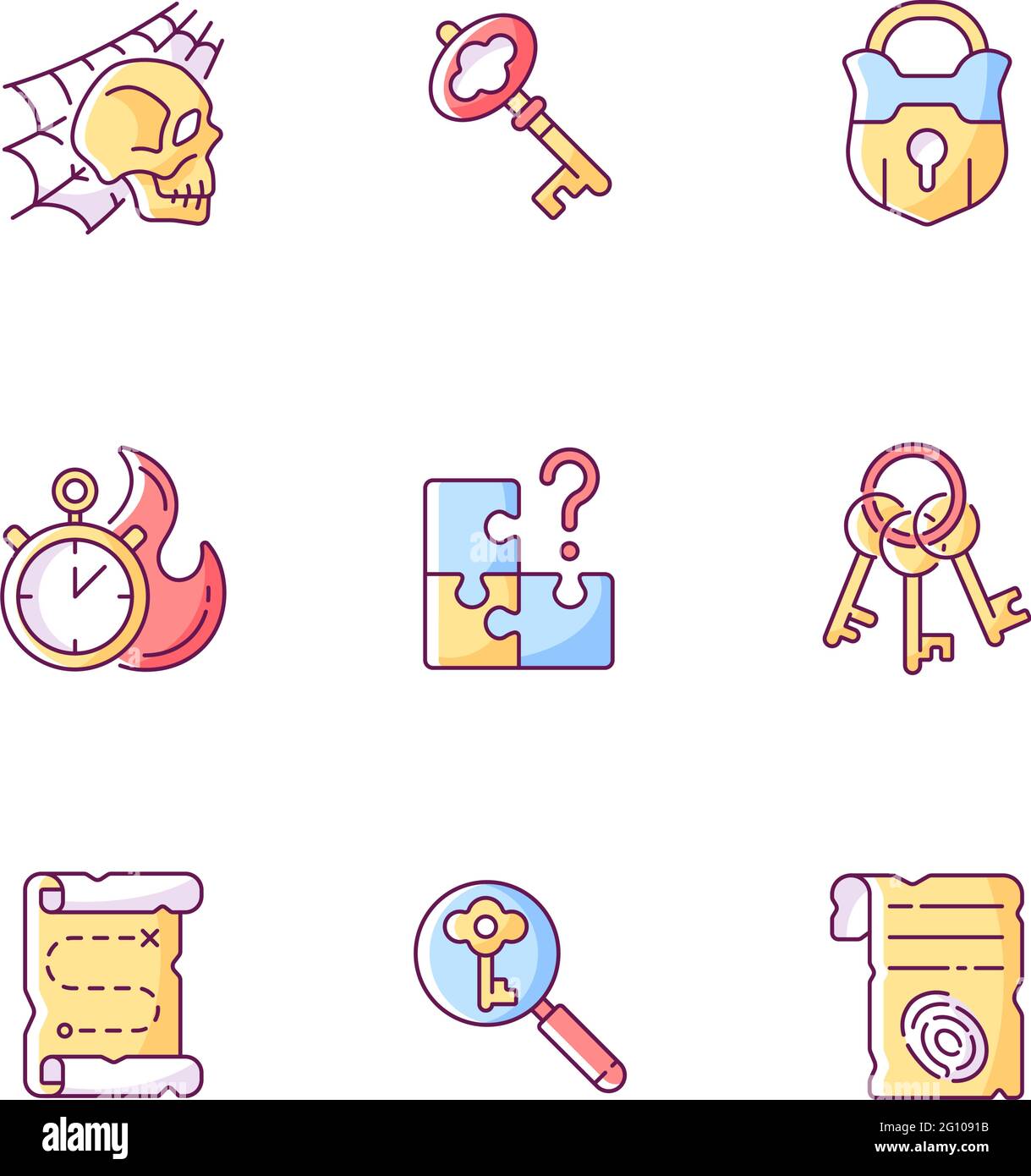 Quest RGB color icons set Stock Vector Image & Art - Alamy