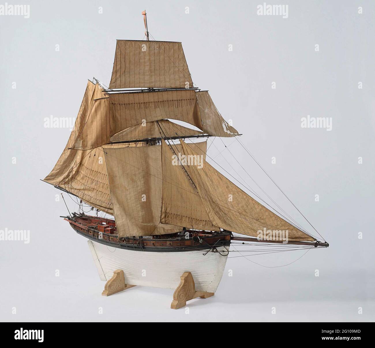 Model of an 18-gun Cutter. Witnessed and polychromed model of an over ...