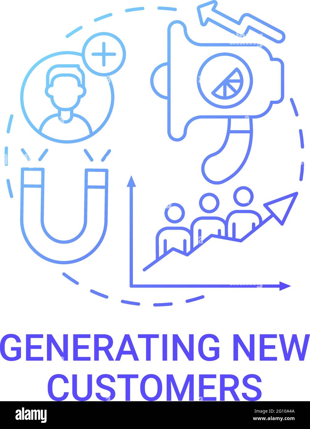 Generating new customers concept icon Stock Vector Image & Art - Alamy