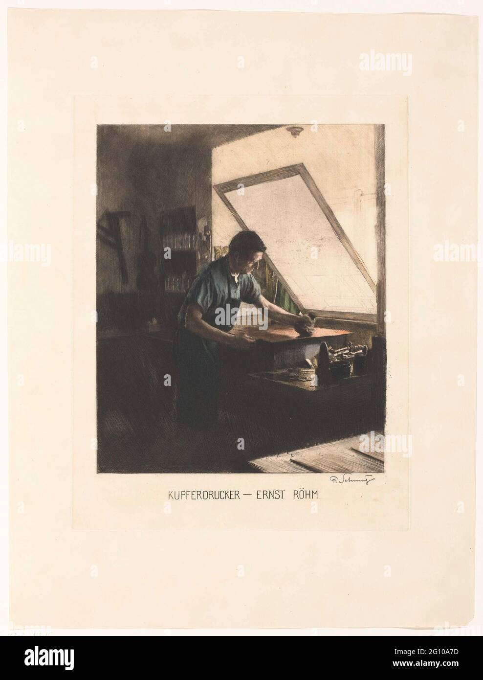 Portrait of the Ernst Röhm printer. The printer Ernst Röhm, portrayed ...