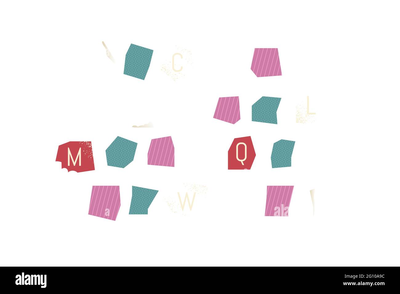 Paper style ransom note letter set Vector illustration Stock Vector ...