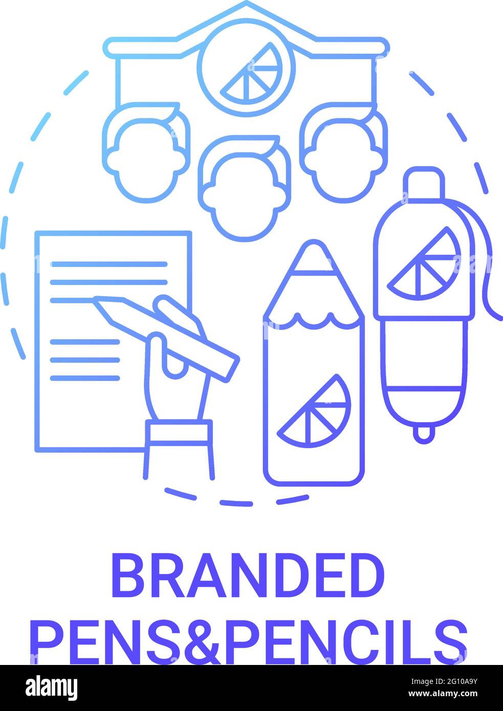 Branded pens and pencils concept icon Stock Vector Image & Art - Alamy