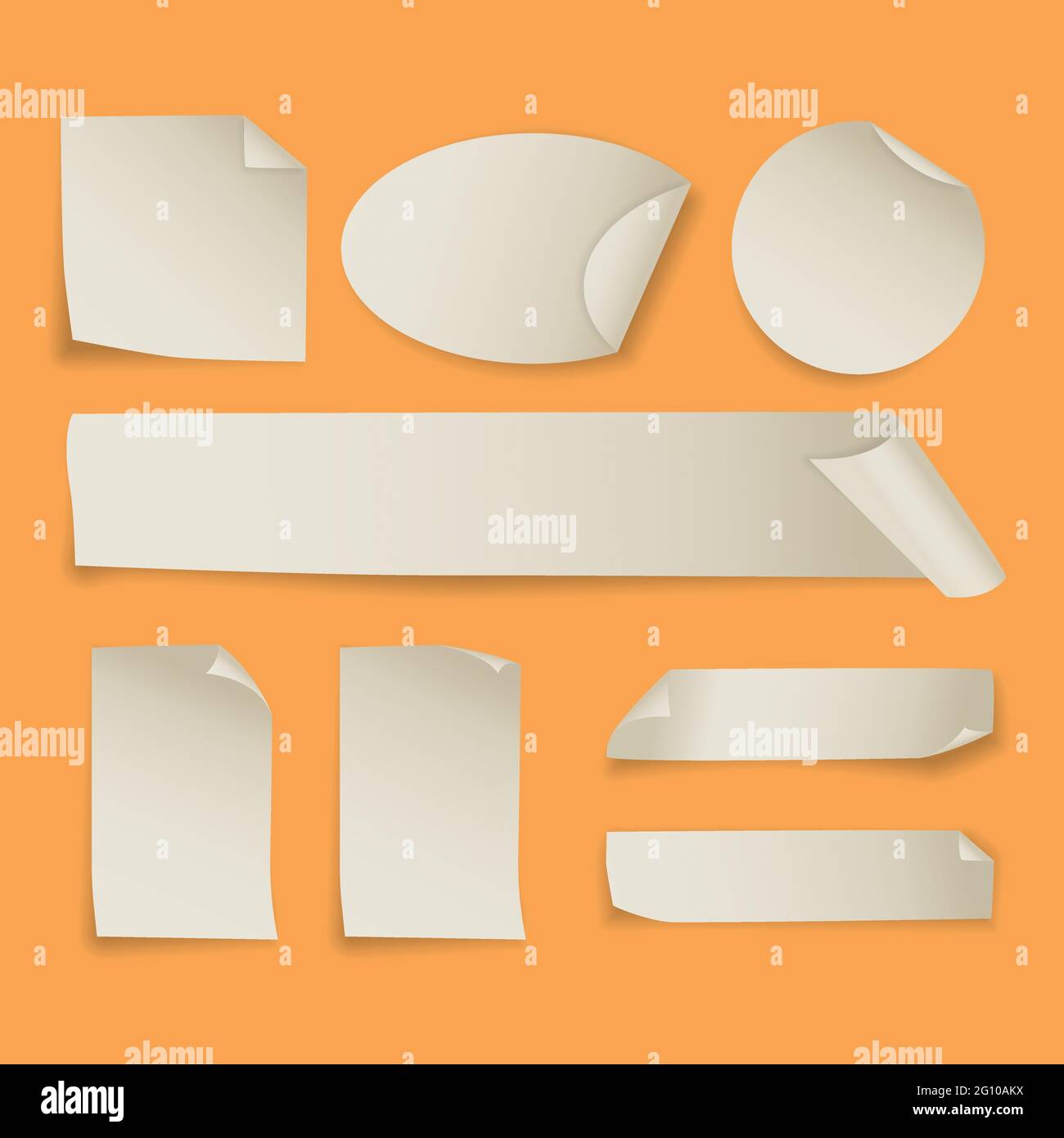 Realistic paper sticker set Vector illustration Stock Vector Image ...