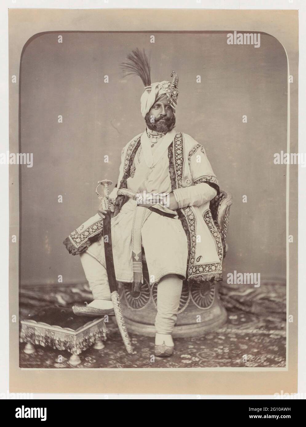 Portrait of the Maharaja of Kashmir, Ranbir Singh Stock Photo - Alamy