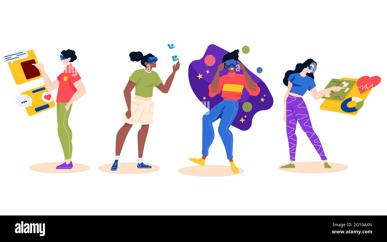 Person using vr technology Stock Vector Images - Alamy