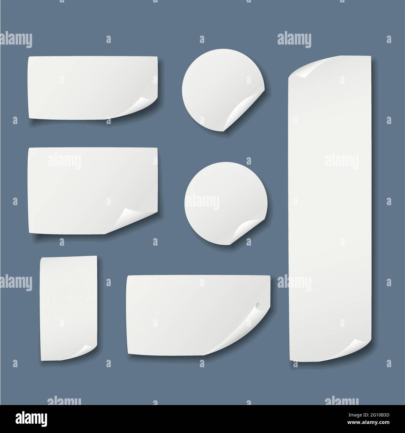 Realistic paper sticker set Vector illustration Stock Vector Image ...