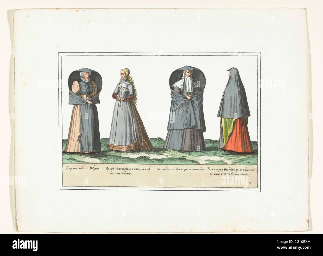 Four women dressed according to fashion in Antwerp, Brabant and 's ...