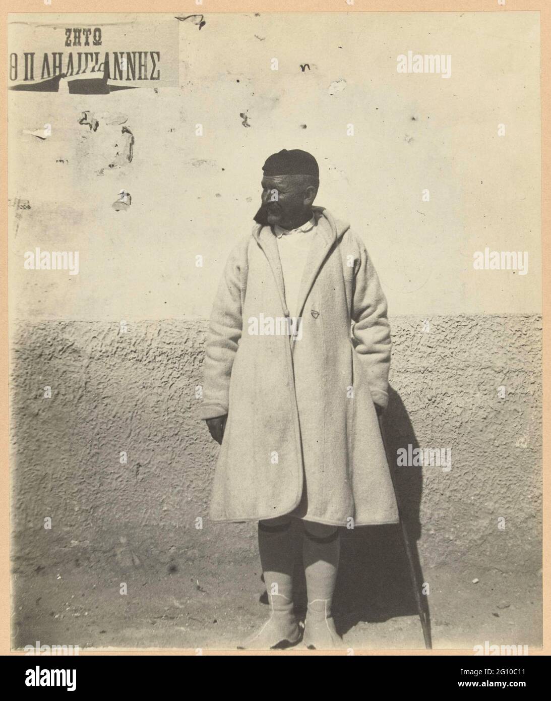 Greek farmer from Nafplio; Greece. Portrait of a man with a wool jacket ...