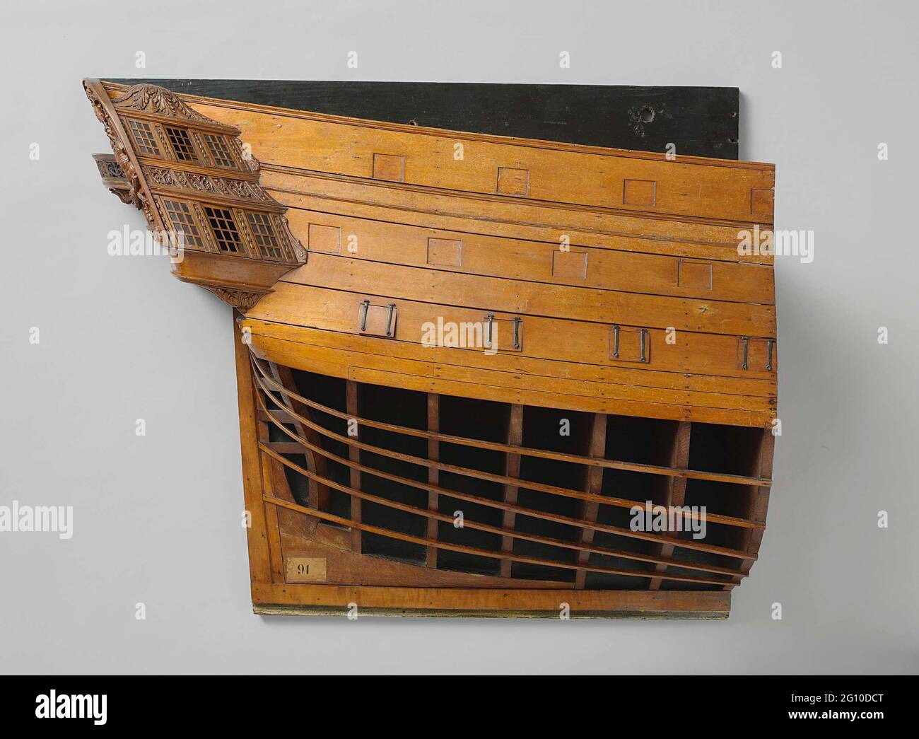 Half model of the stern of a 74-gun ship of the line. This half model ...