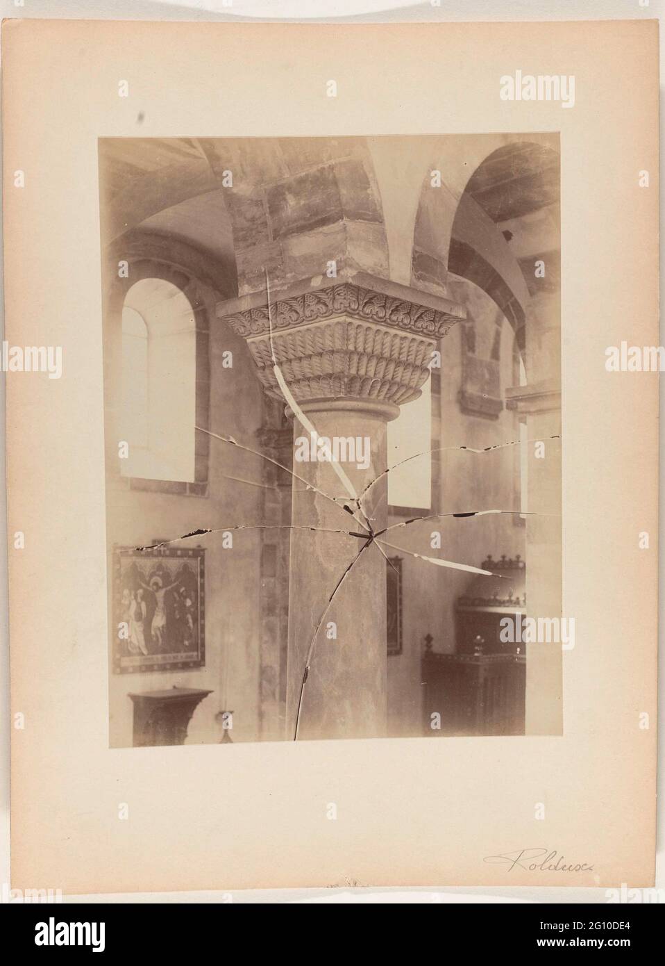 Capital of one of the columns (columns) in the church of Rolduc Stock ...