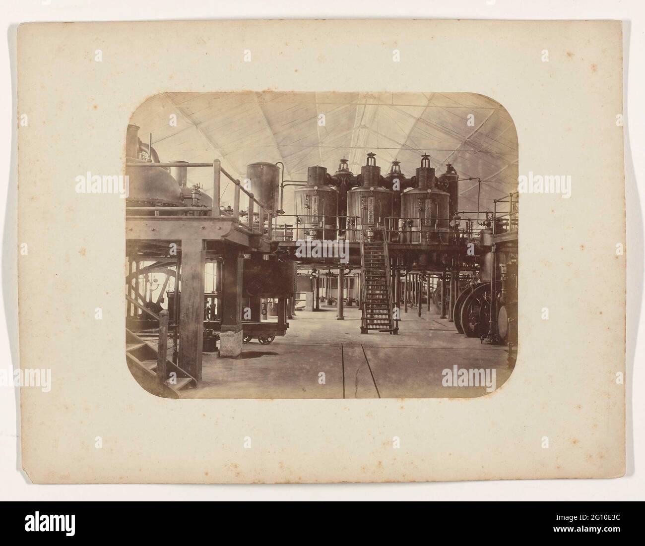 The interior of a sugar factory. The interior of a sugar factory with ...