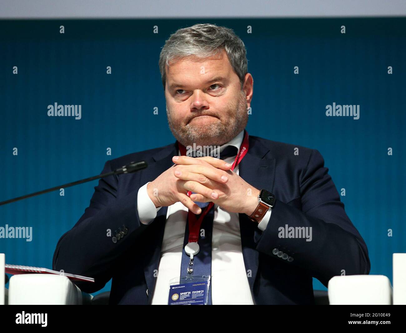 Saint Petersburg, Russia - 4 June 2021: St. Petersburg International Economic Forum 2021 (SPIEF ...