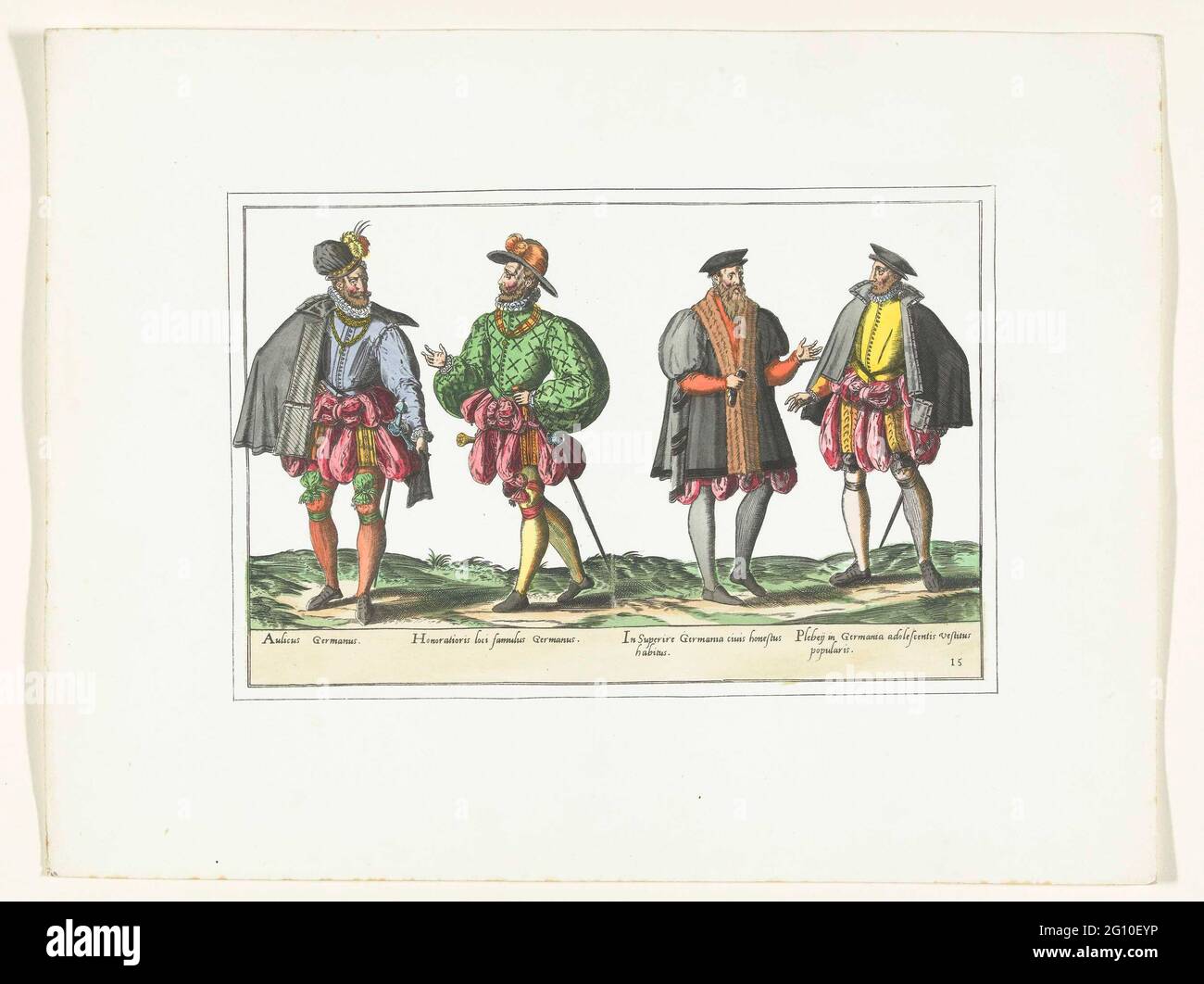 Four men dressed according to German fashion, approx. 1580; Costumes ...