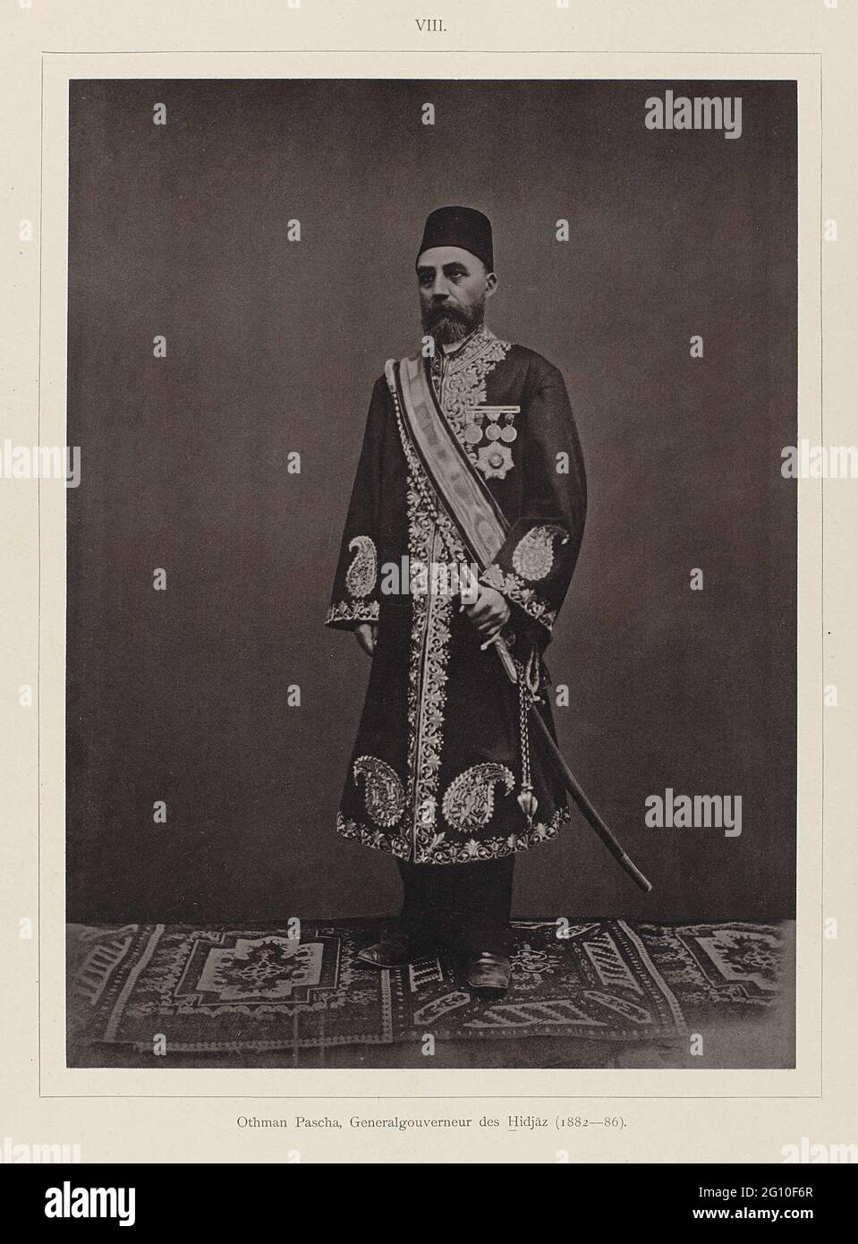 Portrait of the Turkish Governor of the Hidjaz, Othman Nuri Pasha, in ...