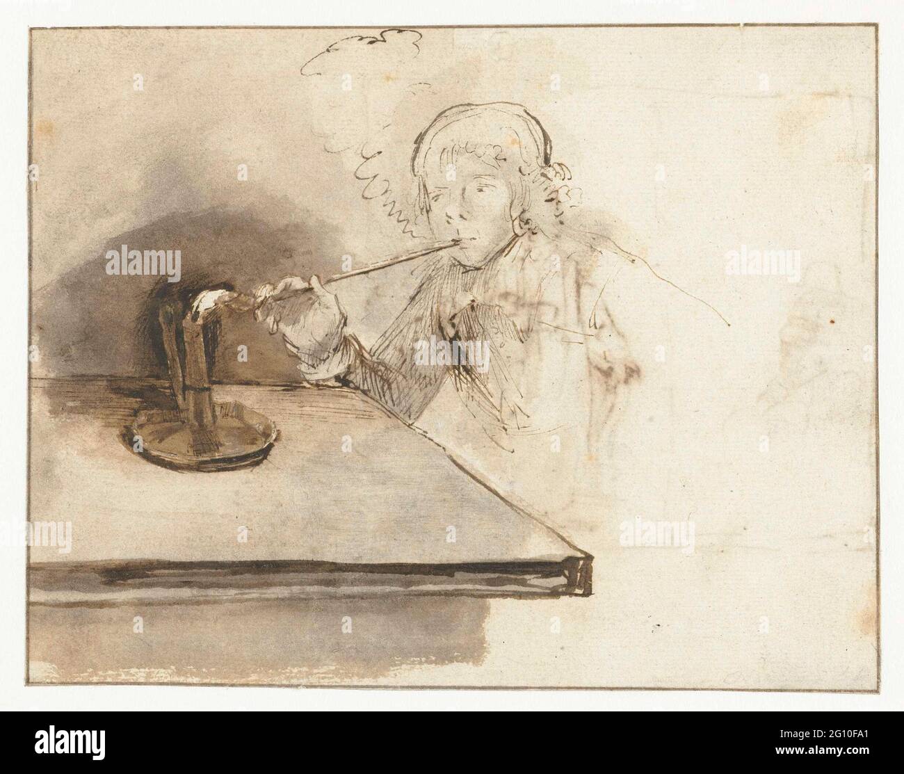 A boy puts his pipe Stock Photo - Alamy