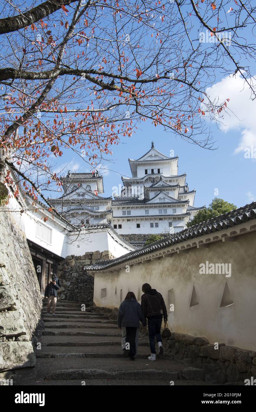 HIMEJI, JAPAN - Dec 17, 2019: Himeji, Japan- 30 Nov, 2019: Tourists ...