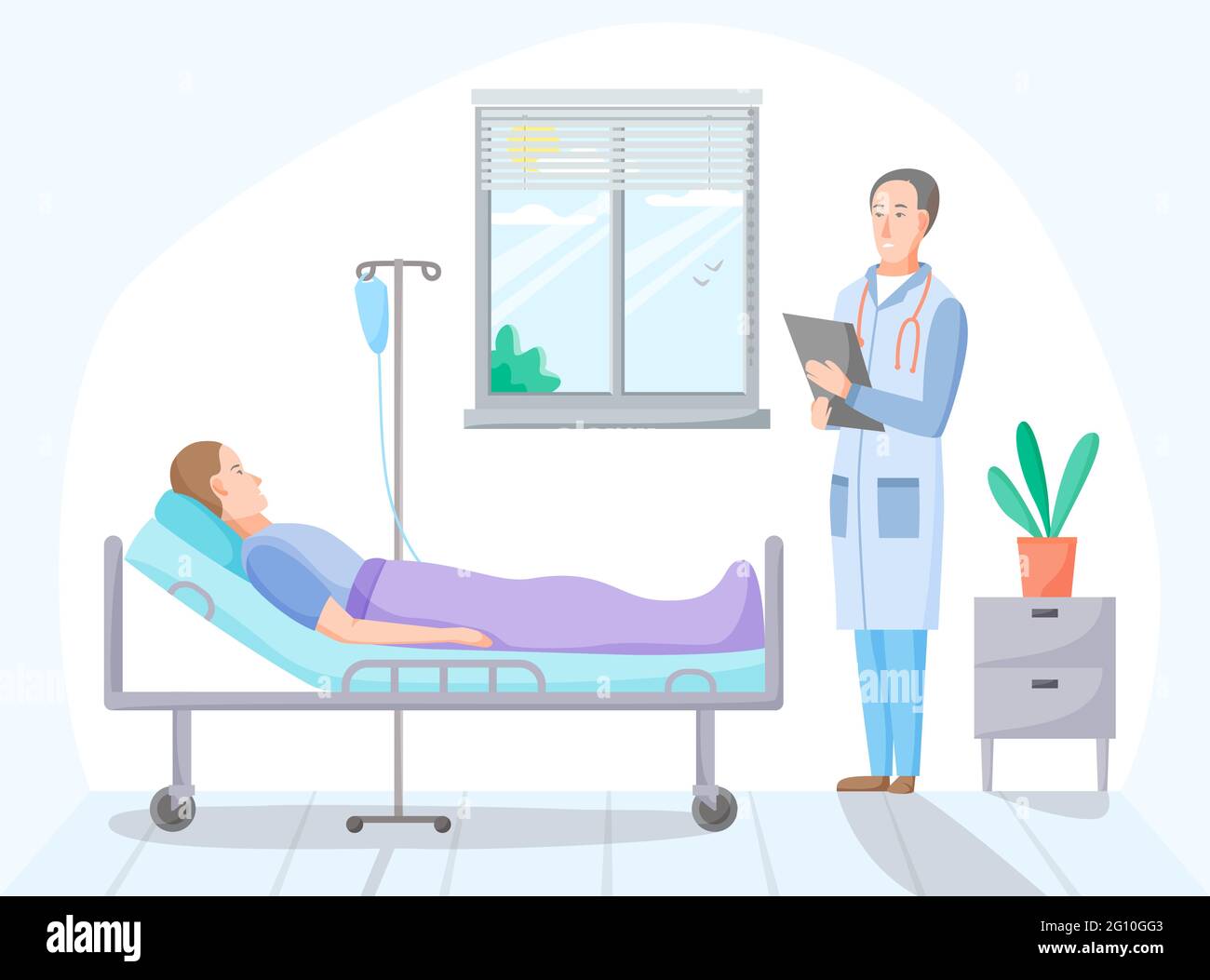 On hospital ward round doctor Stock Vector Images - Alamy