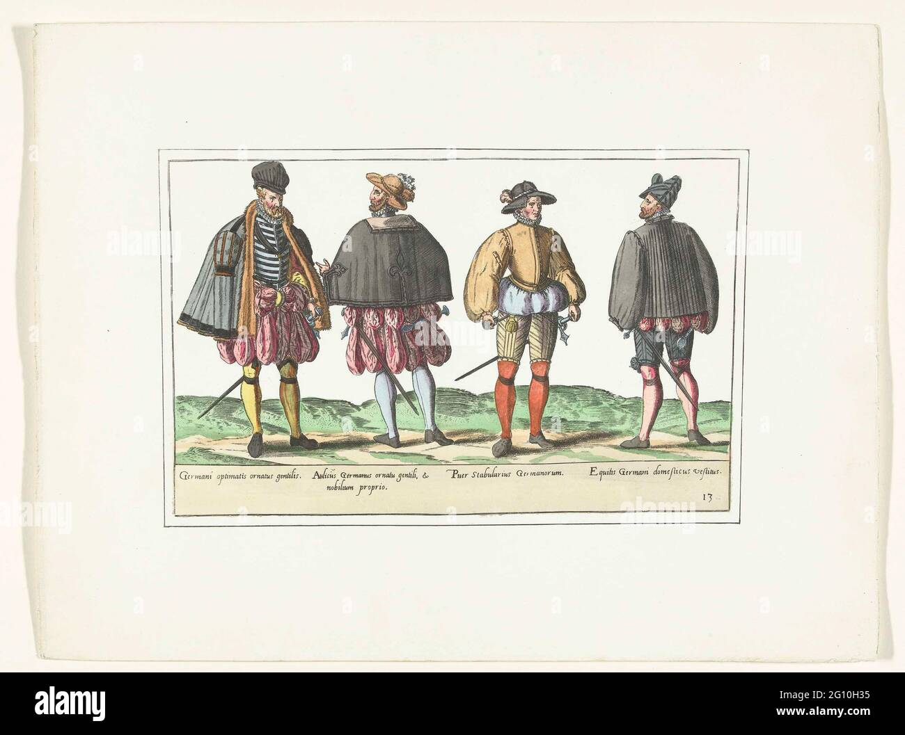Four men dressed according to German fashion, approx. 1580; Costumes ...