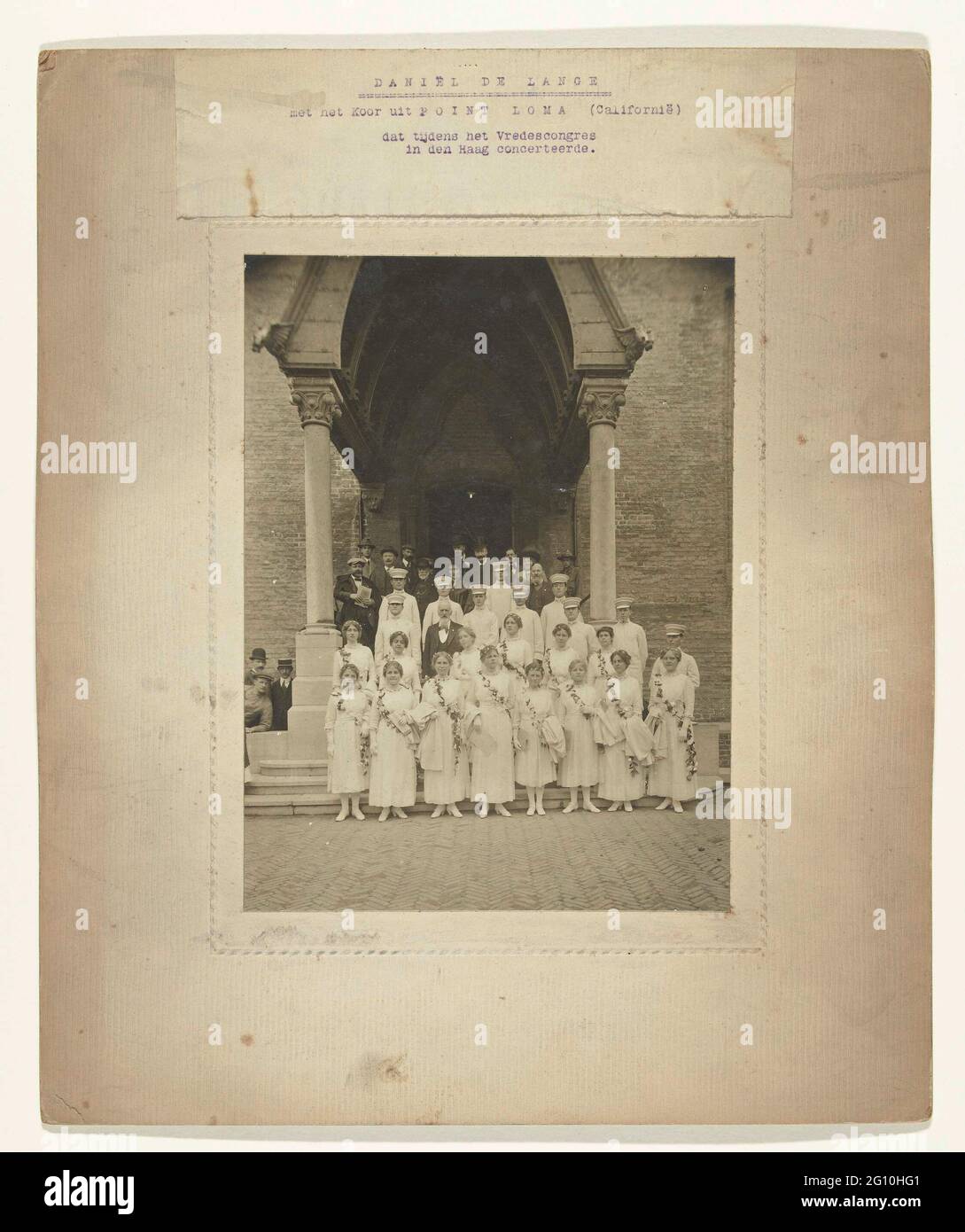 Group portrait of a white-slept group men in costume for the Peace ...