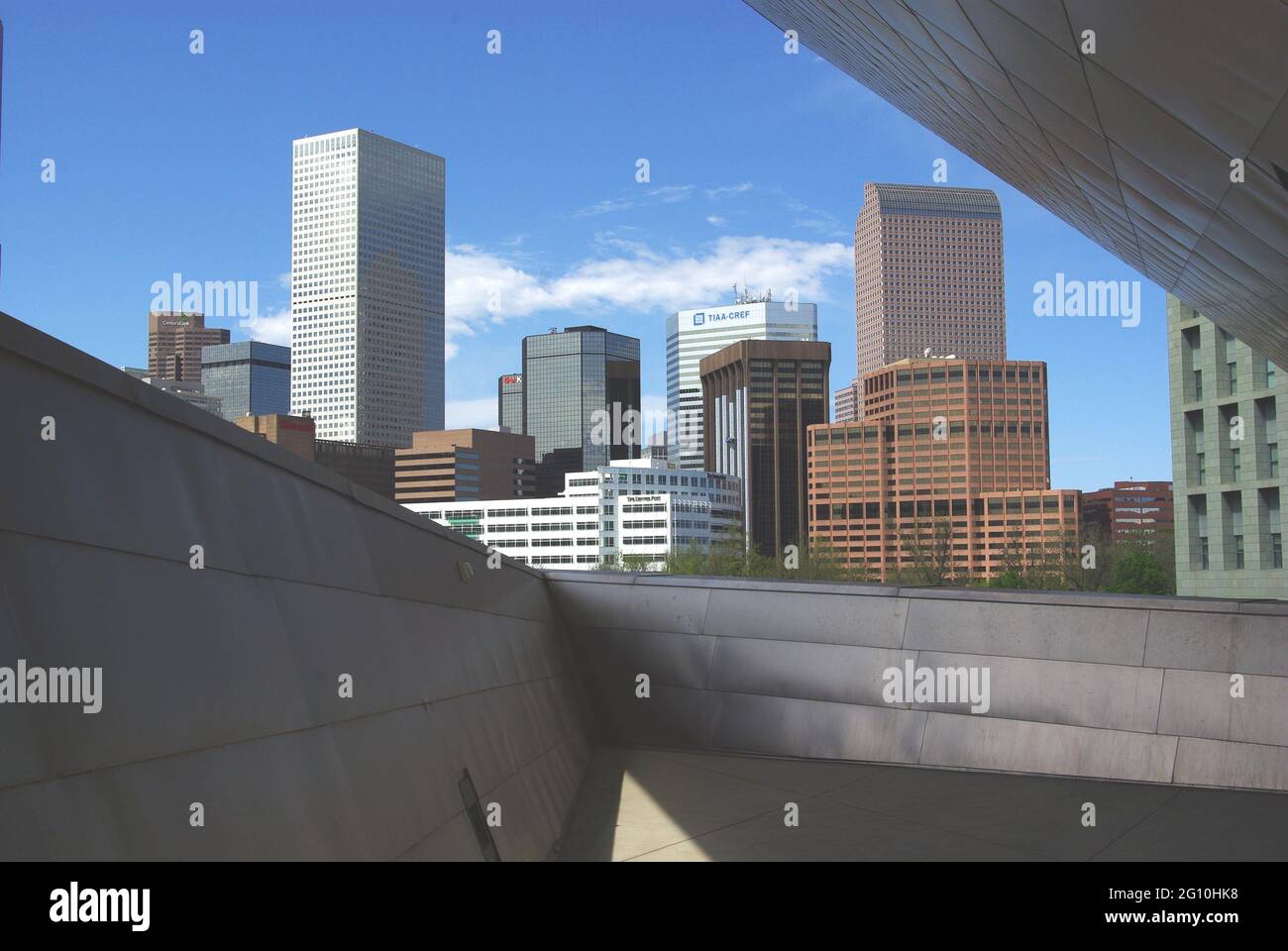 Rooftop view of city from Denver Art Museum, Denver, Colorado Stock ...
