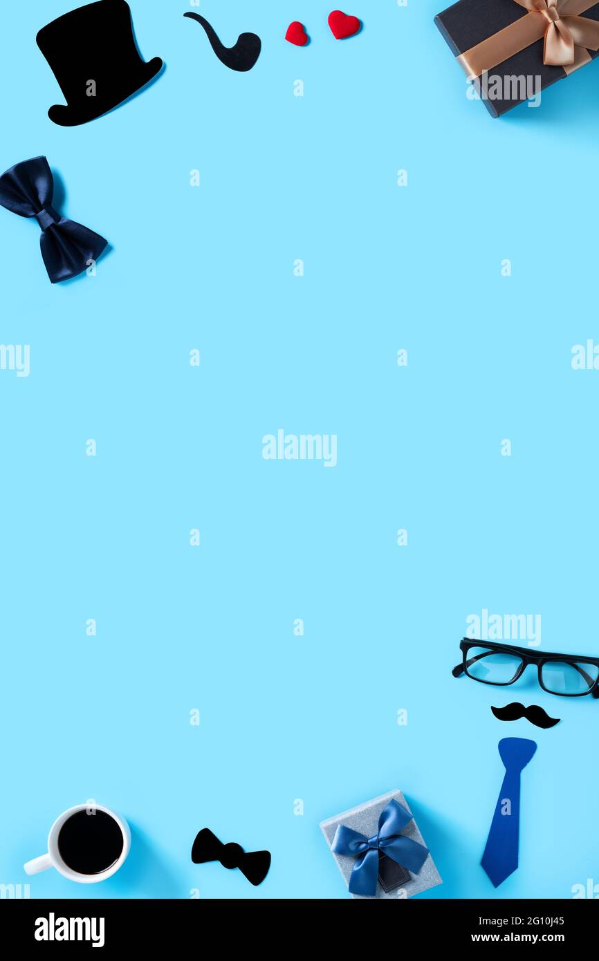 Father's day background design concept. Top view of color paper ...