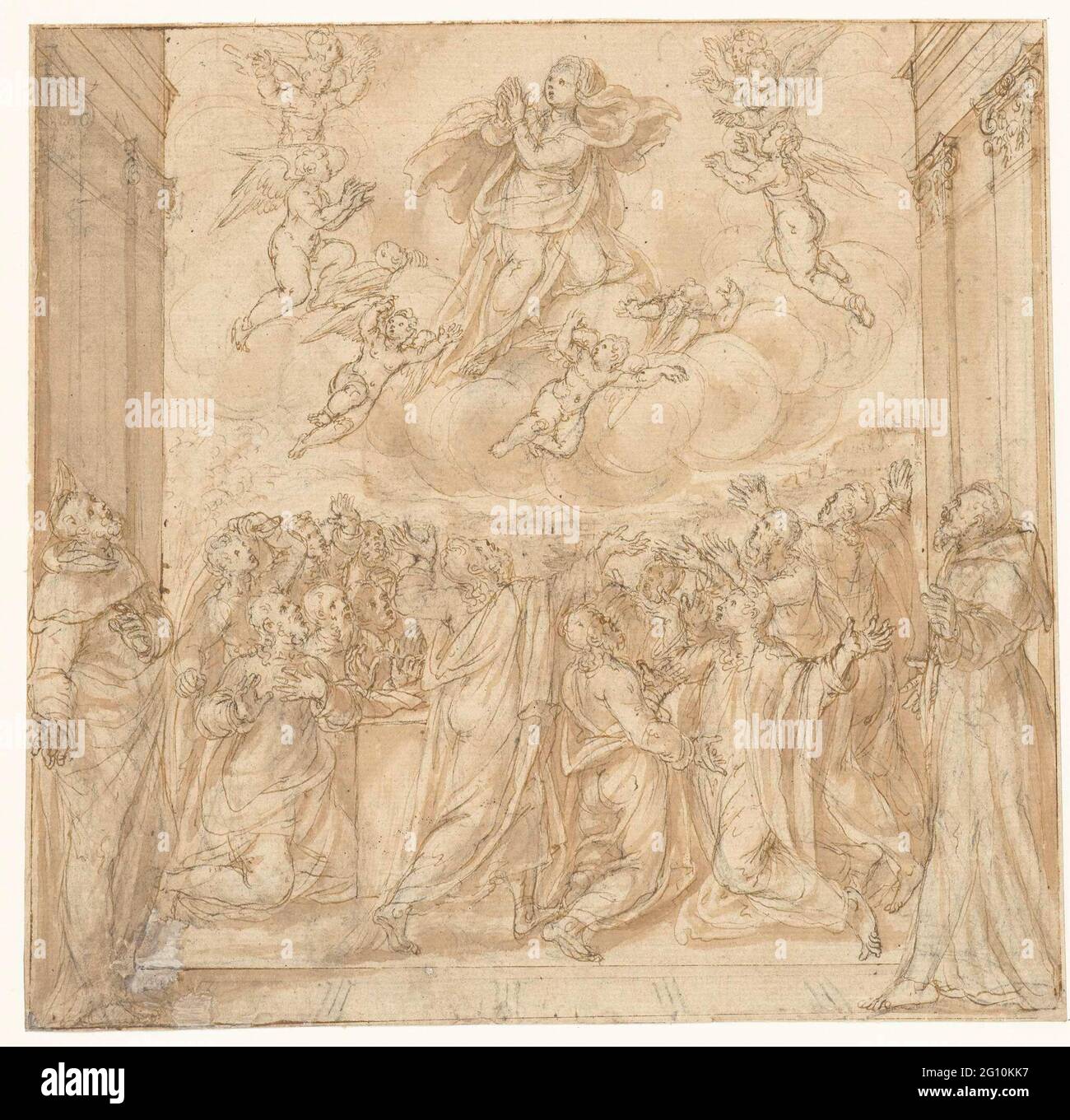 Ascension of Maria. Design for a painting or fresco Stock Photo - Alamy