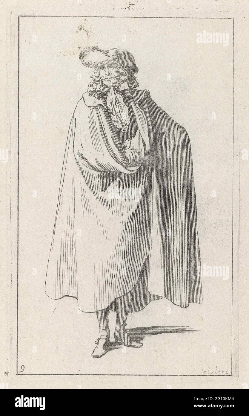 Lord in Lange Cape, with hat, seen from the front; Figures a la mode ...