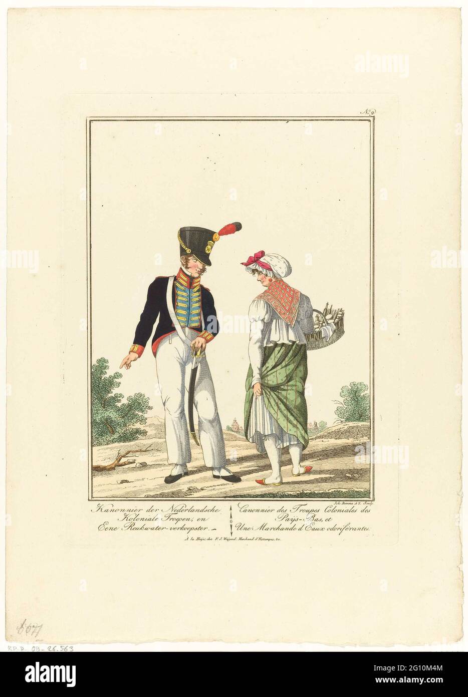 Cannonnier with a grain evaler; Canonnier of the Dutch colonial troops ...