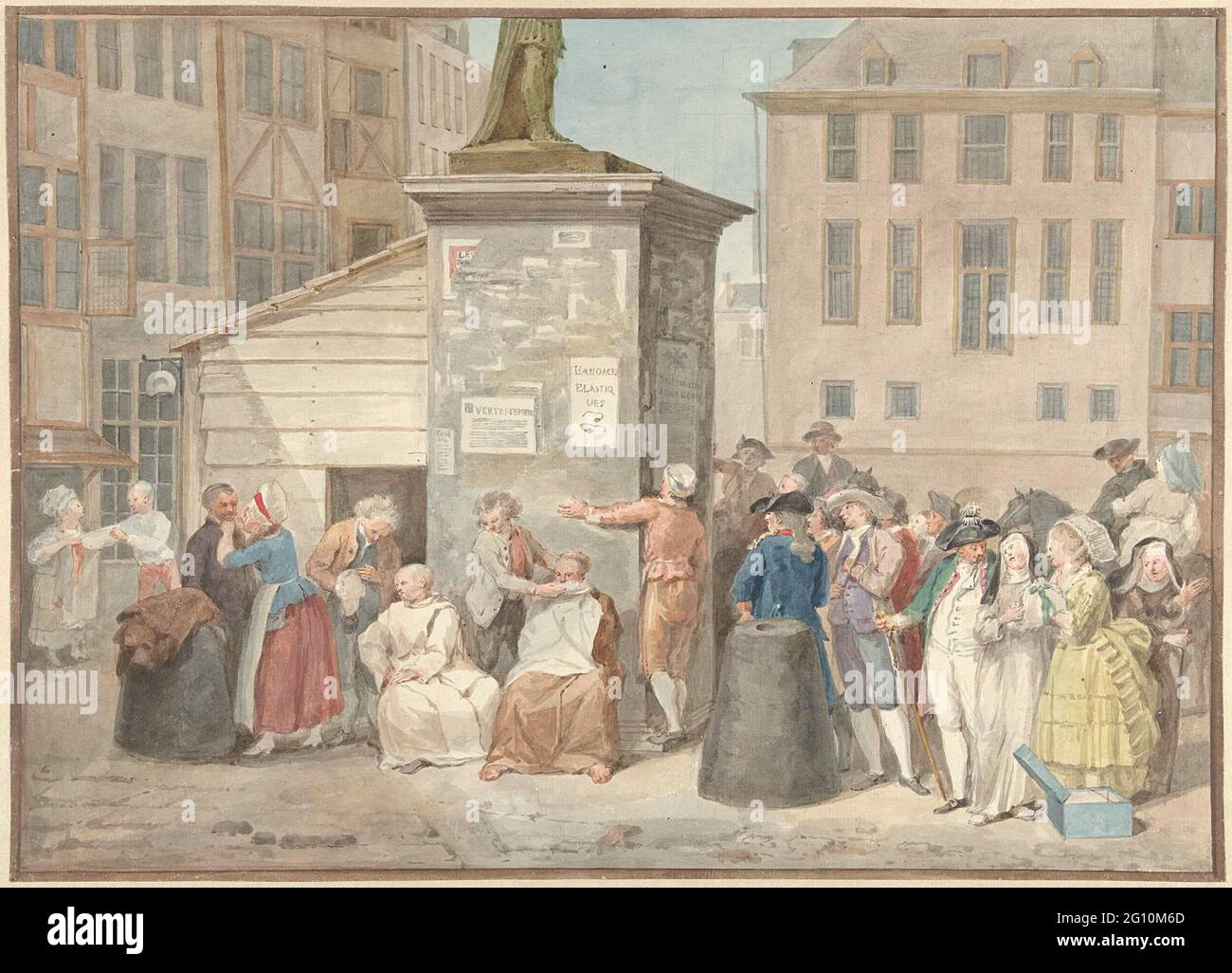 Square with monks and nuns during the revolution in Belgium, October 20 ...