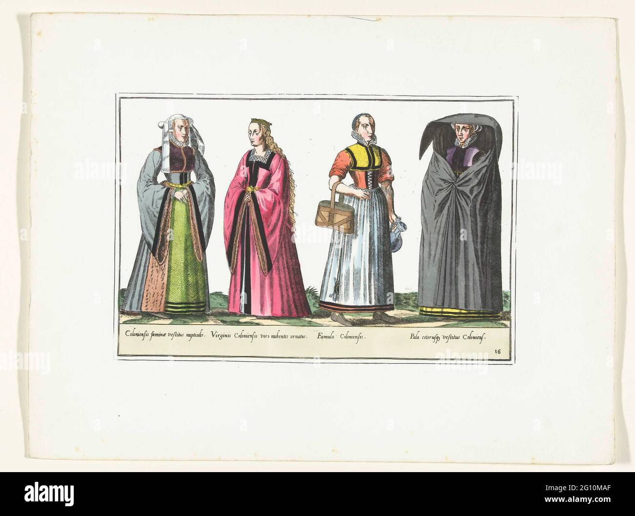 Four women dressed according to German fashion, approx. 1580; Costumes ...