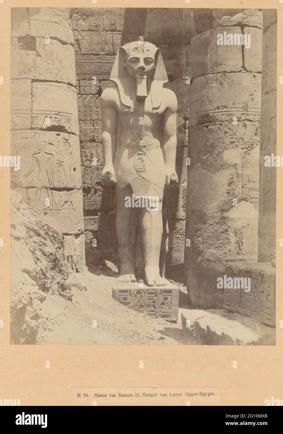 An image of Ramses II.; E 78. Statue of Ramses II, Temple of Luxor ...