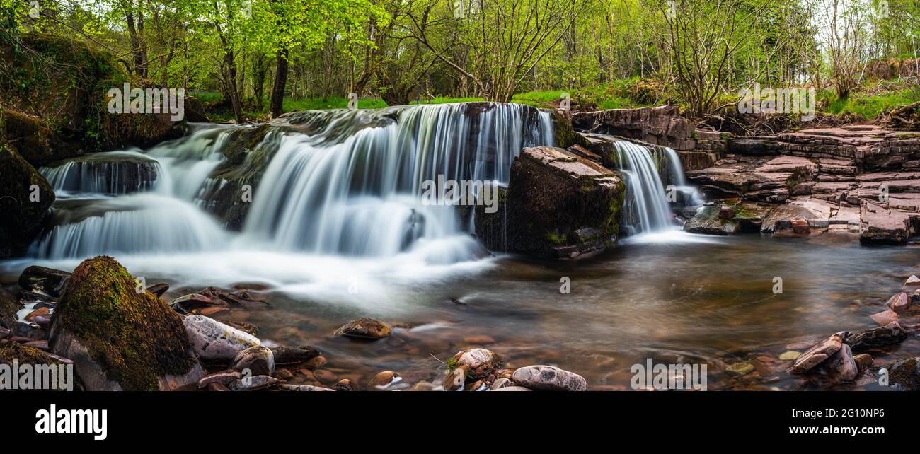 Pont Cwm y Fedwen Waterfall, Brecon Beacons, Wales, England Stock Photo ...