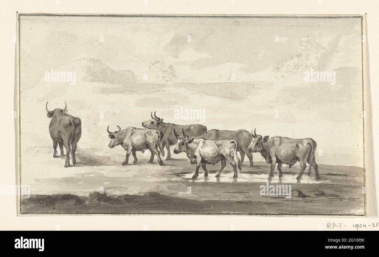 Group of six bulls Stock Photo - Alamy
