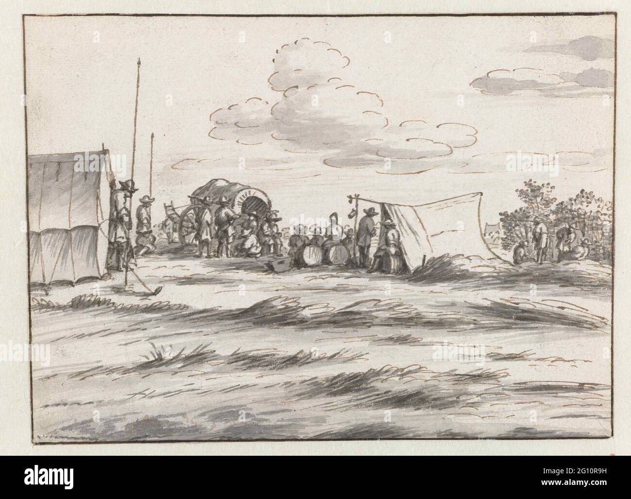 Camping of the army of Willem III at Leuven, 1675. Camping of the army ...