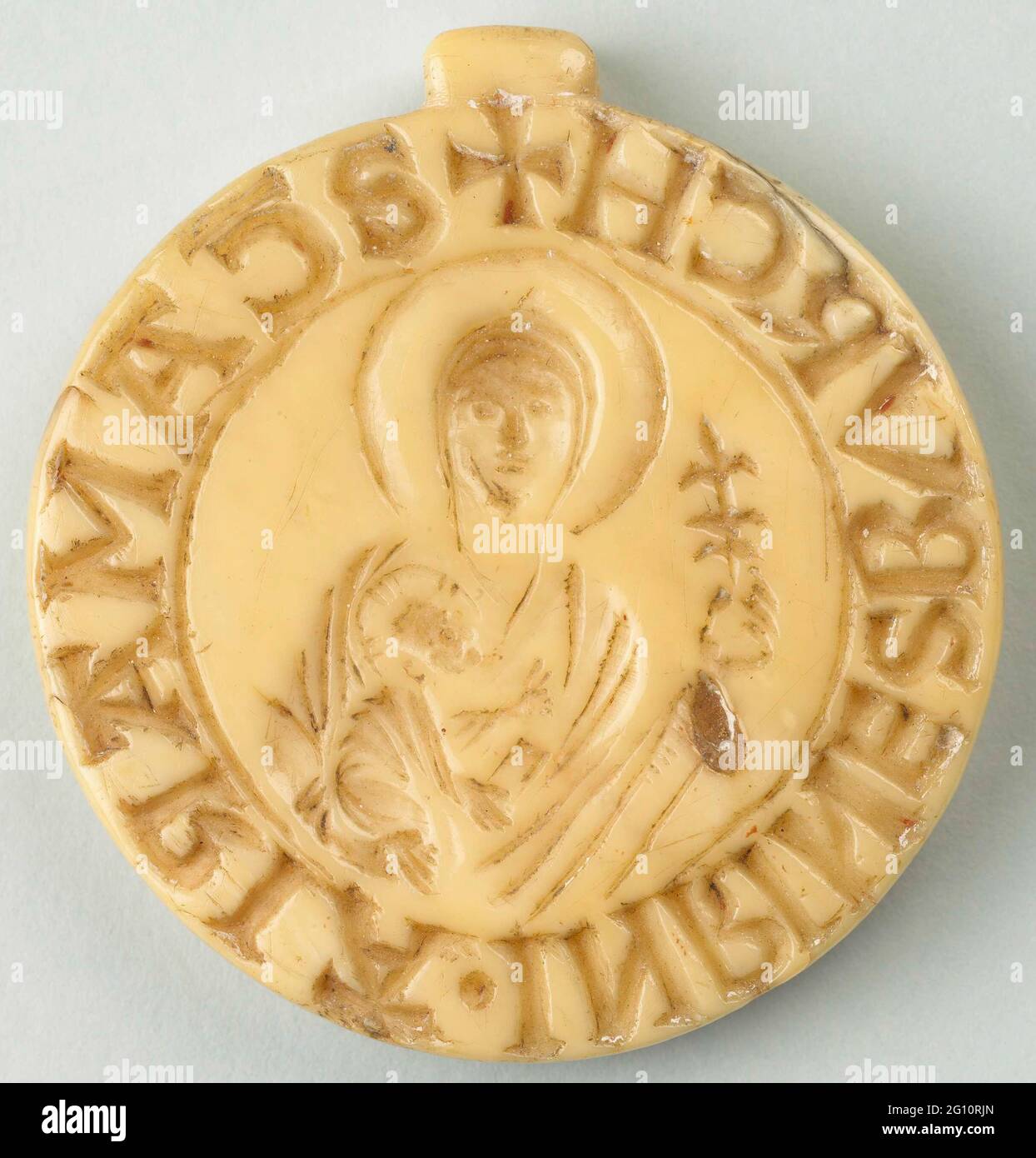 Convent seal or rijnsburg abbey. Round convent stamp from the Rijnsburg ...