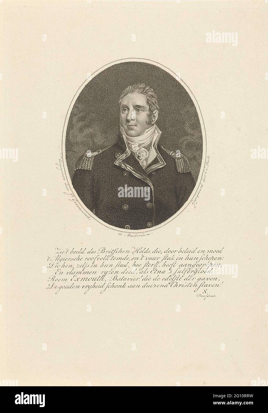 Portrait of Edward Pellew Exmouth. Portrait in half of Edward Pellew ...
