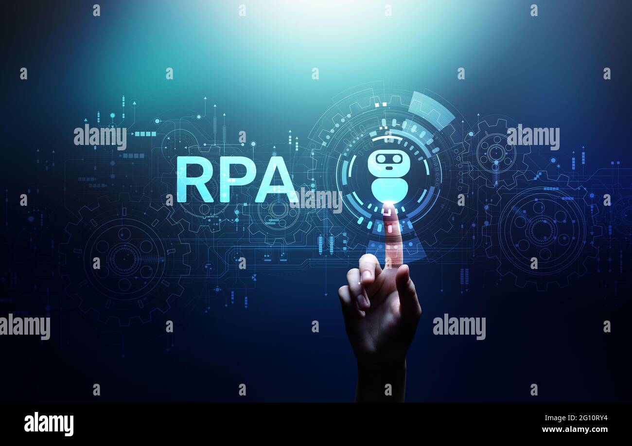 RPA Robotic process automation innovation technology concept on virtual ...