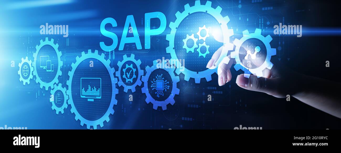 SAP software business process automation. ERP enterprise resource ...
