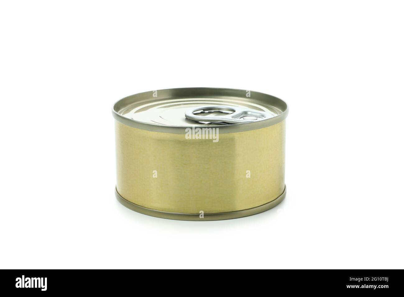 Blank tin isolated on white background, space for text Stock Photo - Alamy
